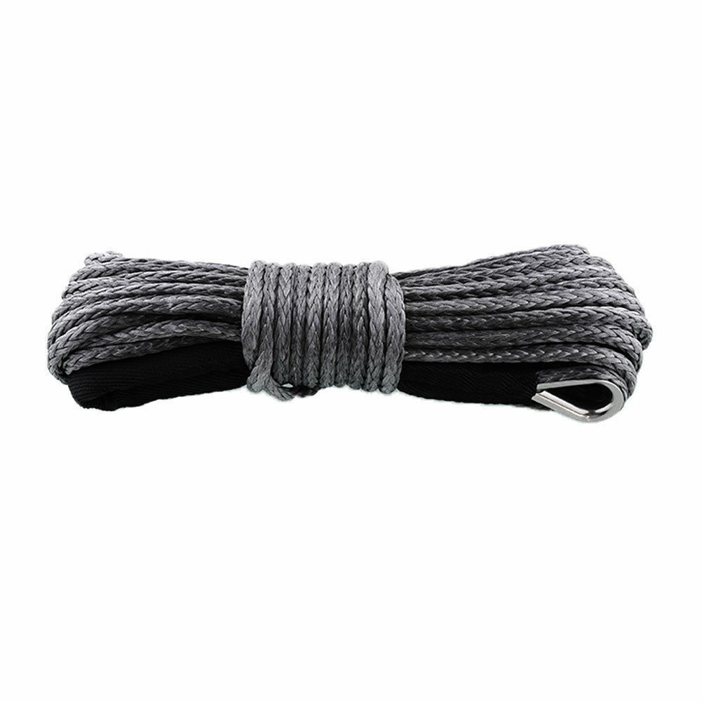 Carbon Winch 12000lb 24m x 10mm Synthetic Black Winch Rope Replacement ...